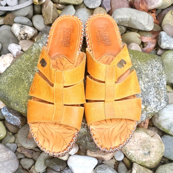 Tsonga | Shoes | Vintage Tsonga Leather Sandals Mustard | Poshmark